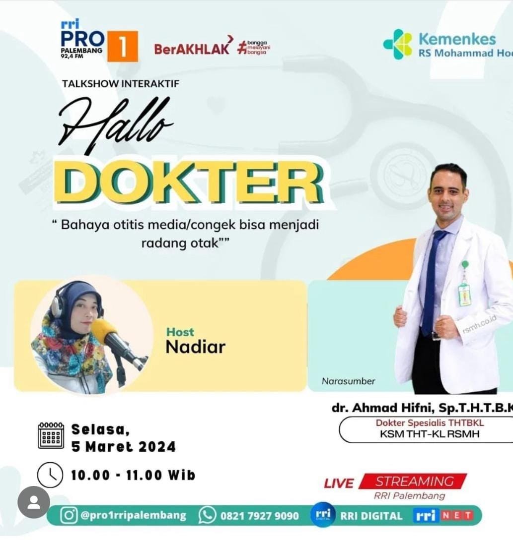 RRI, Halo Dokter : Bahaya Otitis media/congek bisa menjadi radang otak ...